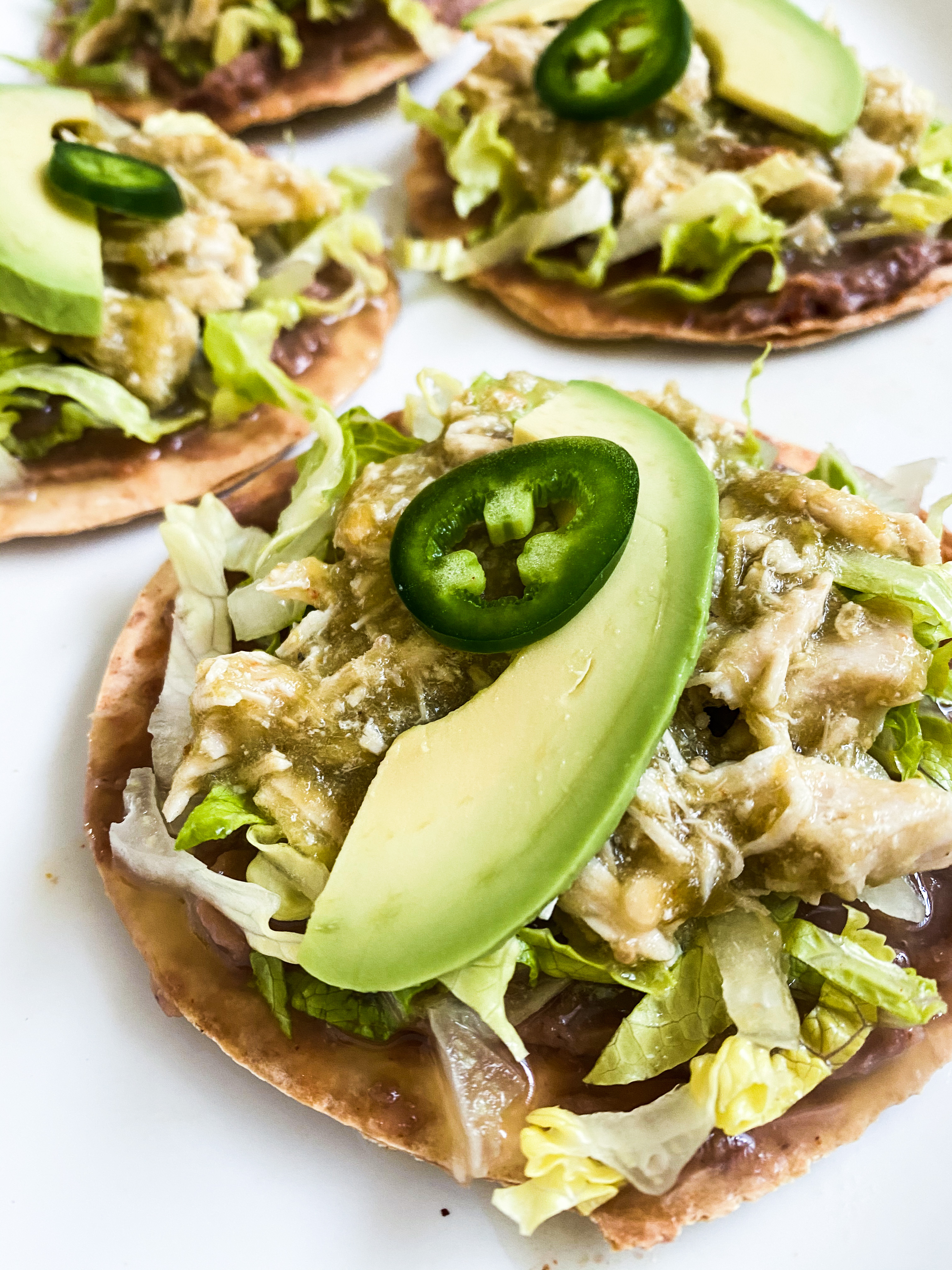Crockpot Chicken Salsa Verde Tostadas – SIP.COOK.ENJOY.